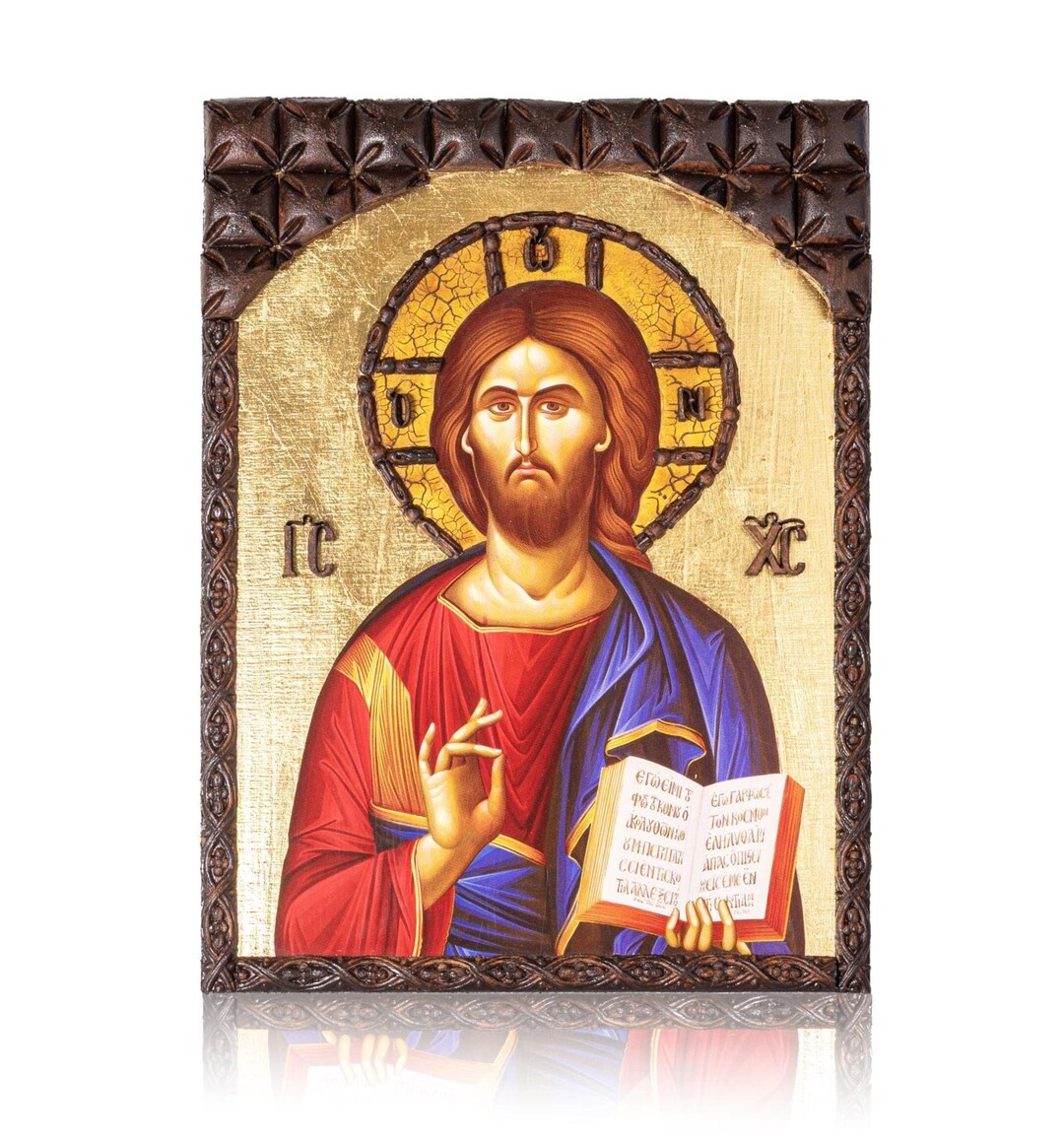 JESUS Christ Orthodox Icon, Wood Carvings Religious Christian Ornament ...