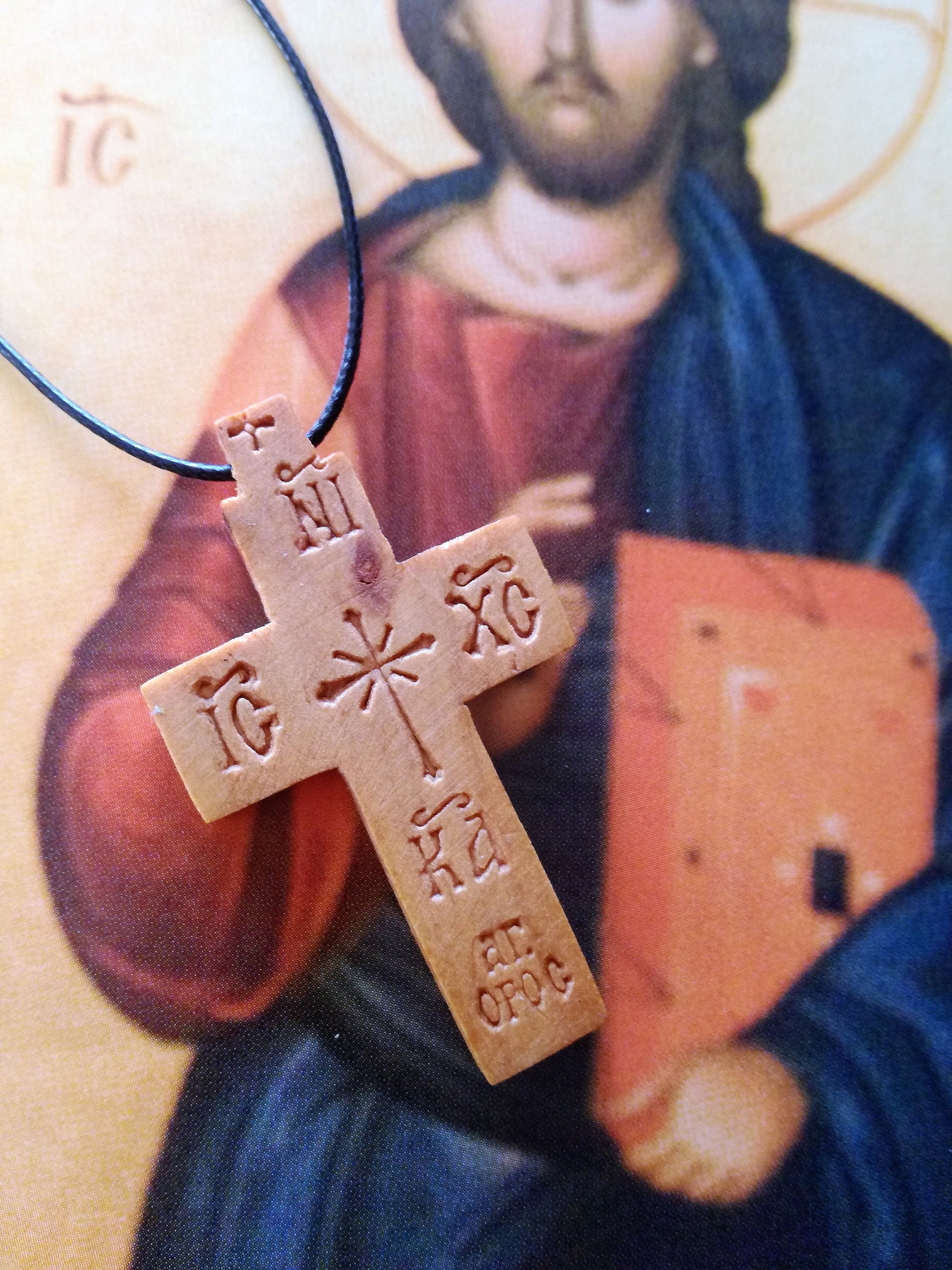 Orthodox Cross Pendant for Men Handmade Wooden Cypress | Etsy