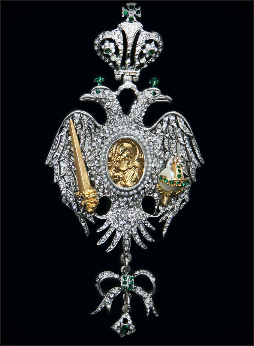 Ornate Byzantine Double-headed Eagle Enkolpion – Handmade Clergy ...