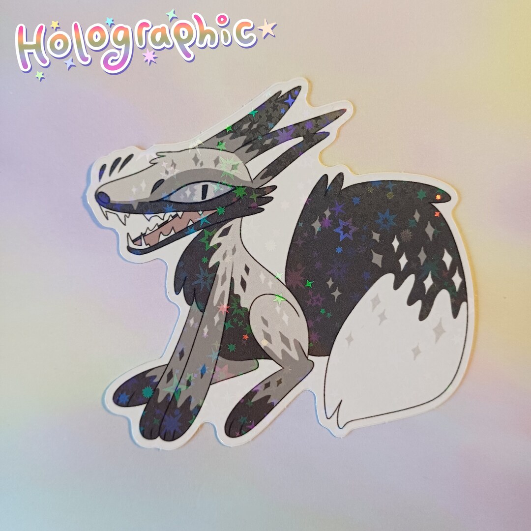 Holographic Silver Fox Sticker - Etsy