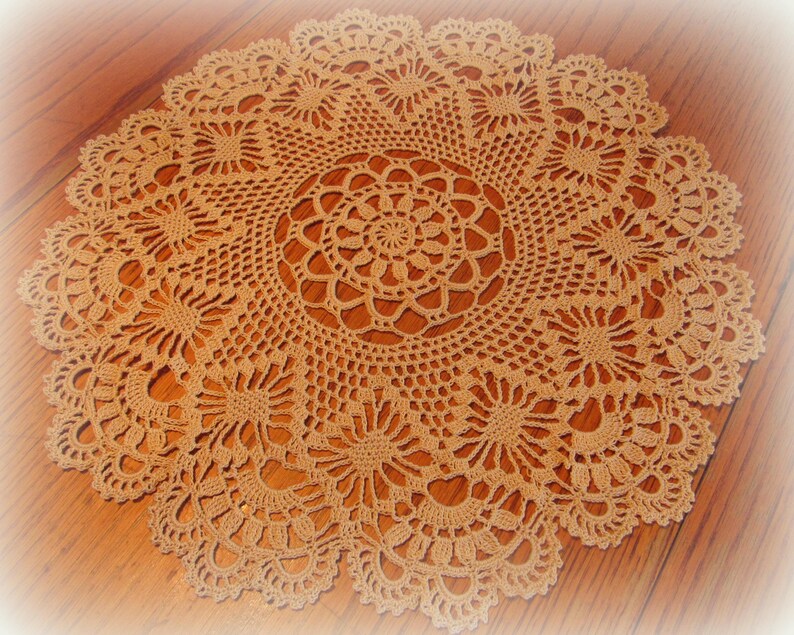 Ecru Star-flower Crochet Doily With Lovely Diamonds and - Etsy