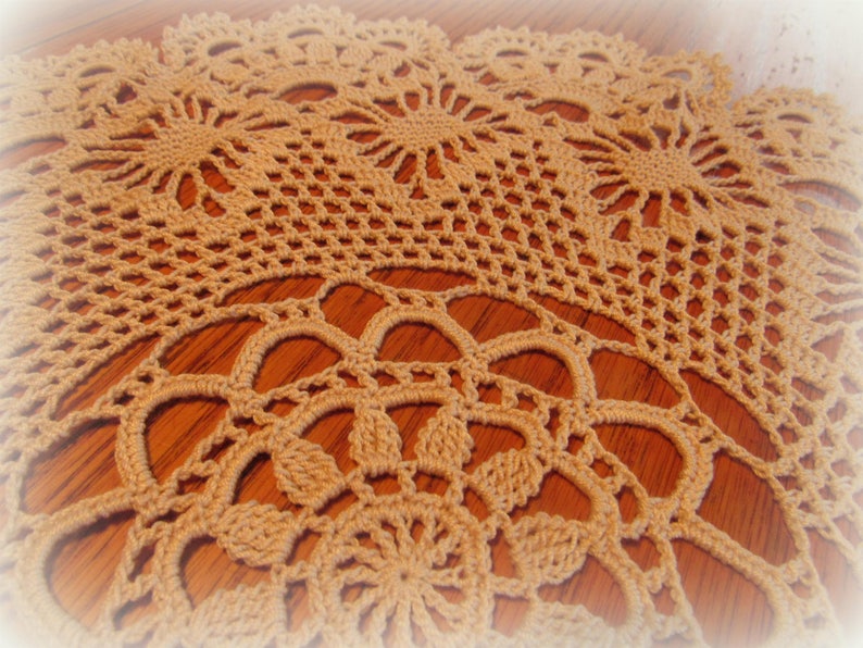 Ecru Star-flower Crochet Doily With Lovely Diamonds and - Etsy