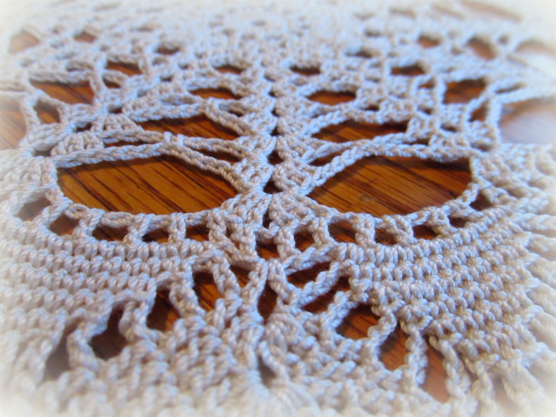 Ecru/natural Crochet Doily--pointed Edge Flower Doily--13" - Etsy