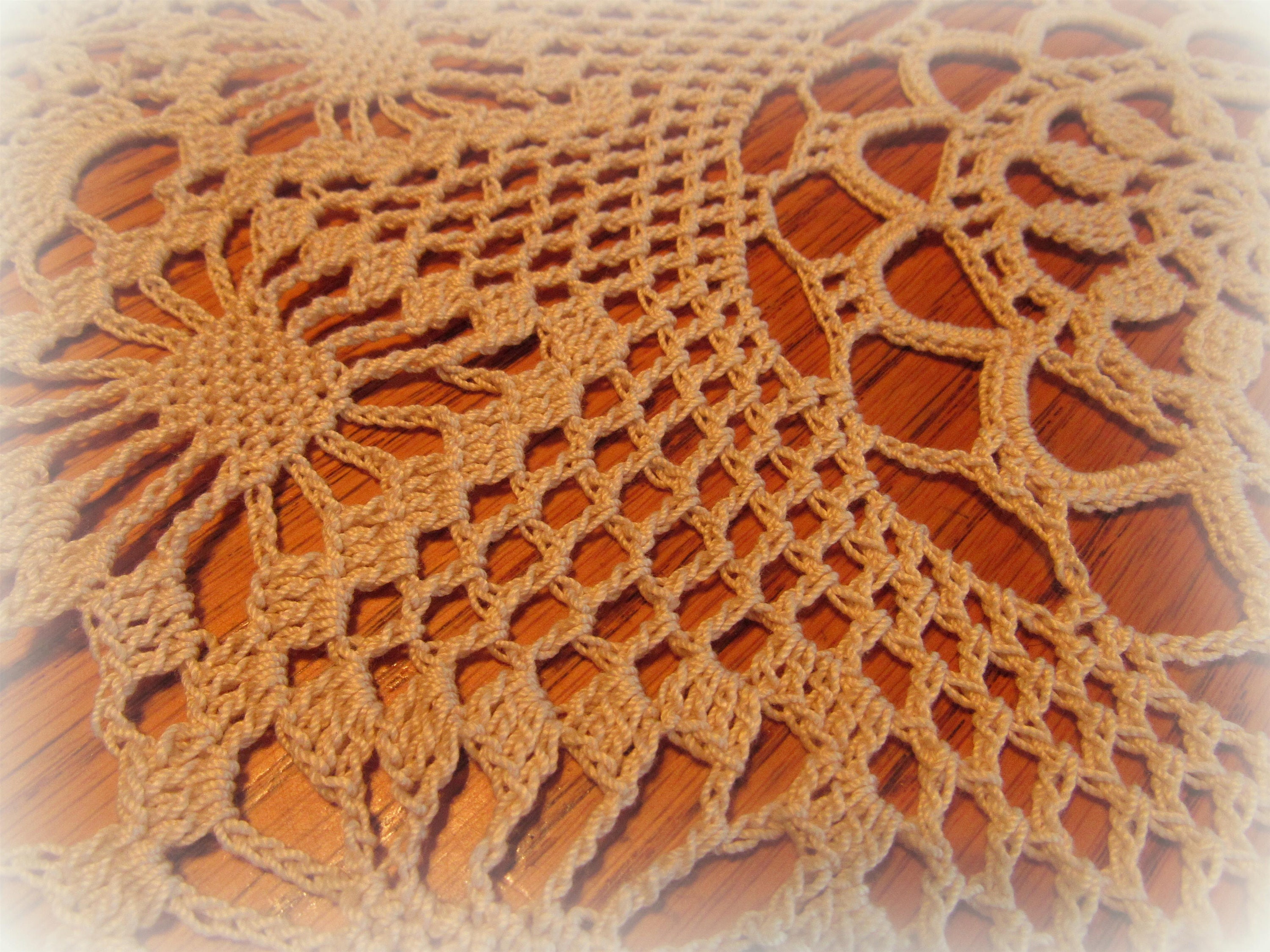 Ecru Star-flower Crochet Doily With Lovely Diamonds and - Etsy