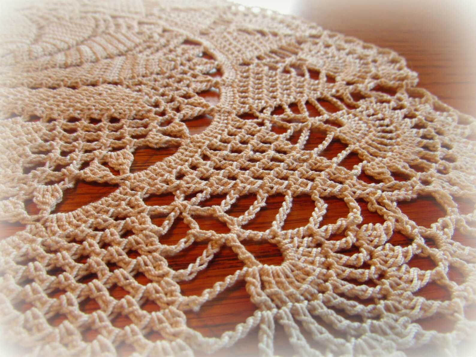 Large Ecru/natural Crochet Doilypinwheel Doily With - Etsy