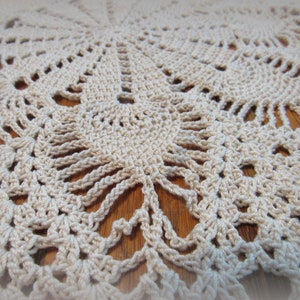 Star-flower Crochet Doily in White or Natural (ecru)--large Doily--21 ...