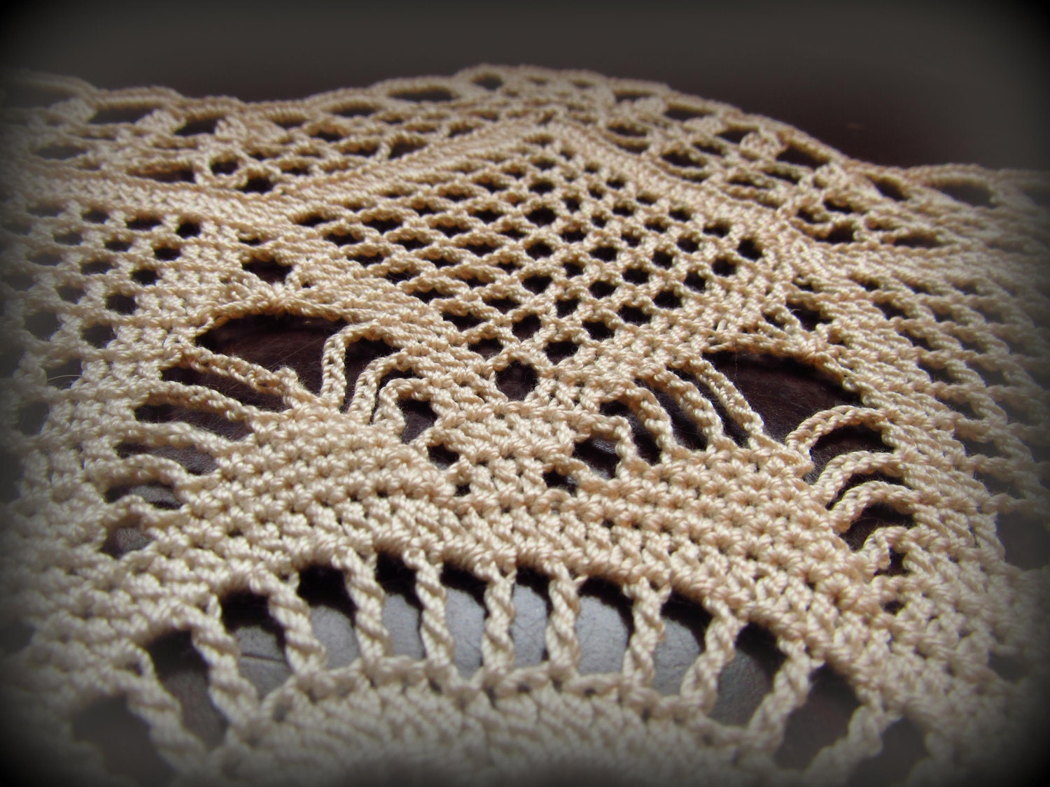Ecru Crochet Doily--15"--lovely Star-flower - Etsy