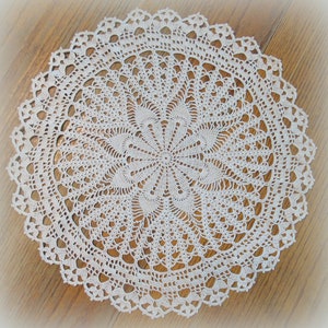 Star-flower Crochet Doily in White or Natural (ecru)--large Doily--21 ...