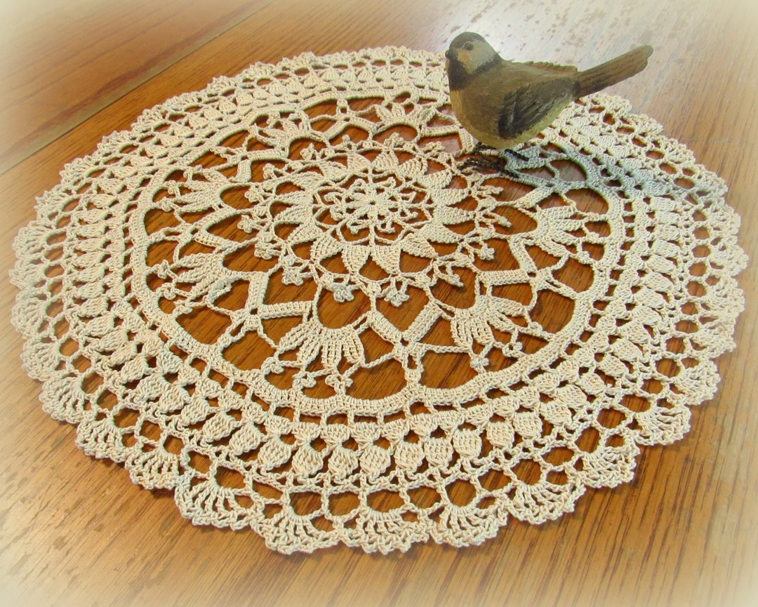 Ecru Crochet Doily--15"--irish Crochet Style--natural Crochet Doily - Etsy