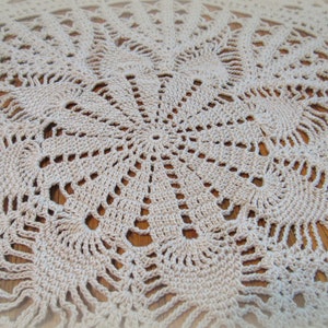 Star-flower Crochet Doily in White or Natural (ecru)--large Doily--21 ...
