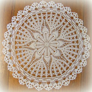 Star-flower Crochet Doily in White or Natural (ecru)--large Doily--21 ...