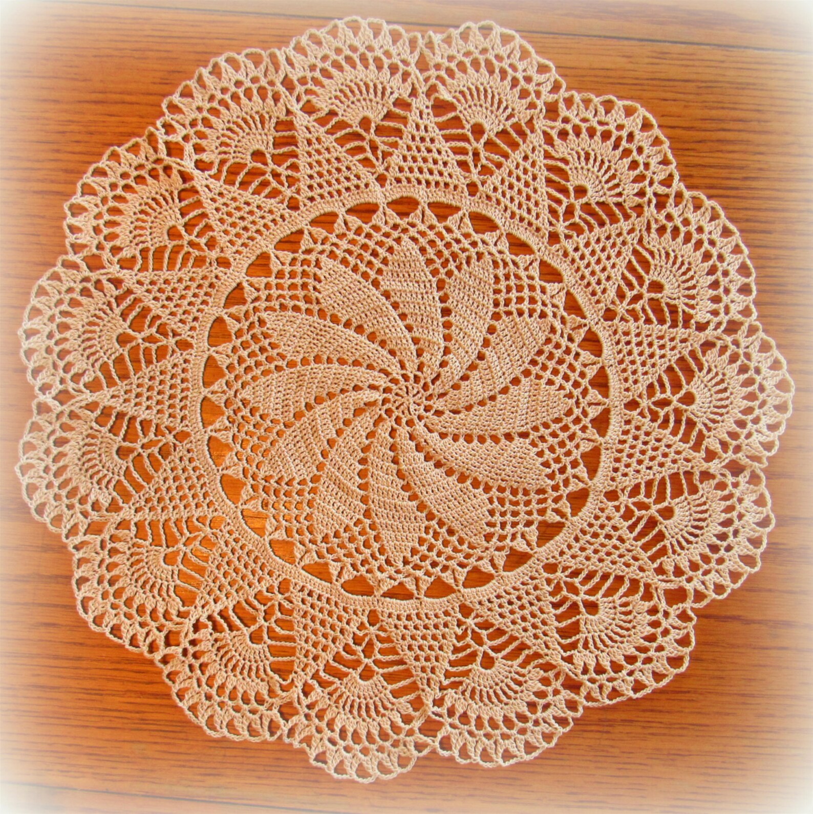 Large Ecru/natural Crochet Doilypinwheel Doily With - Etsy