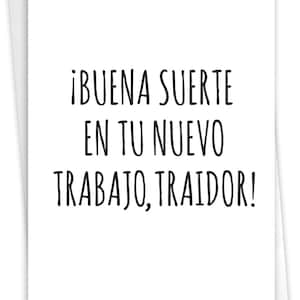 Funny Spanish New Job Greeting Card With Envelope 1 Card New Job ...