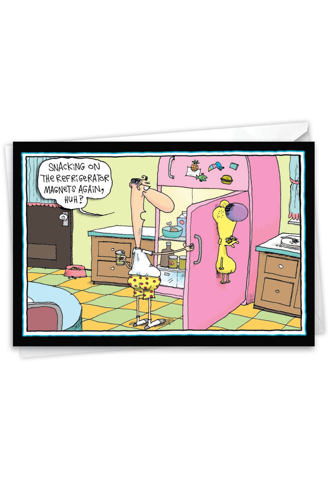 Funny Birthday Greeting Card With Envelope - Bday Refrigerator Magnets ...