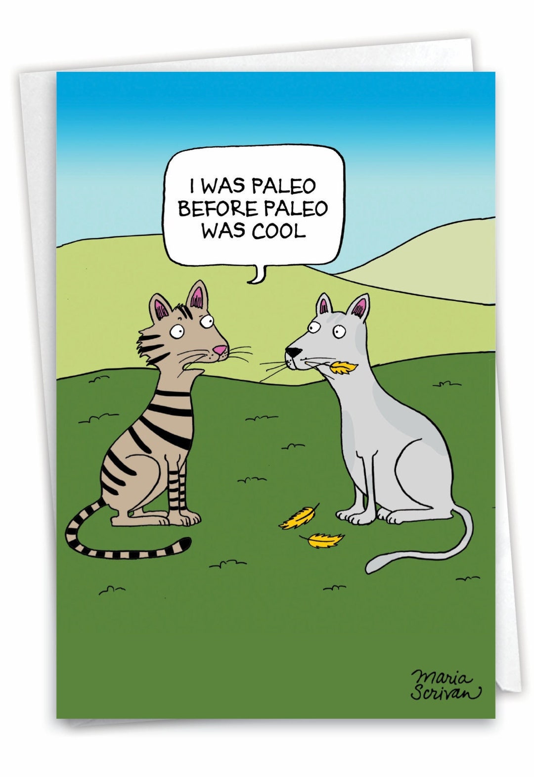 Birthday Greeting Card W/ Envelope 1 Card I Was Paleo Birthday Humor ...