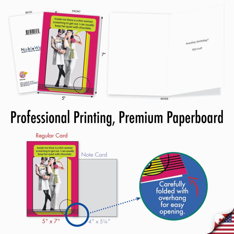 Funny Birthday Greeting Card With Envelope - Bday Thin Woman Screaming ...