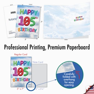 105th Milestone Birthday Greeting Card With 5 X 7 Inch - Etsy