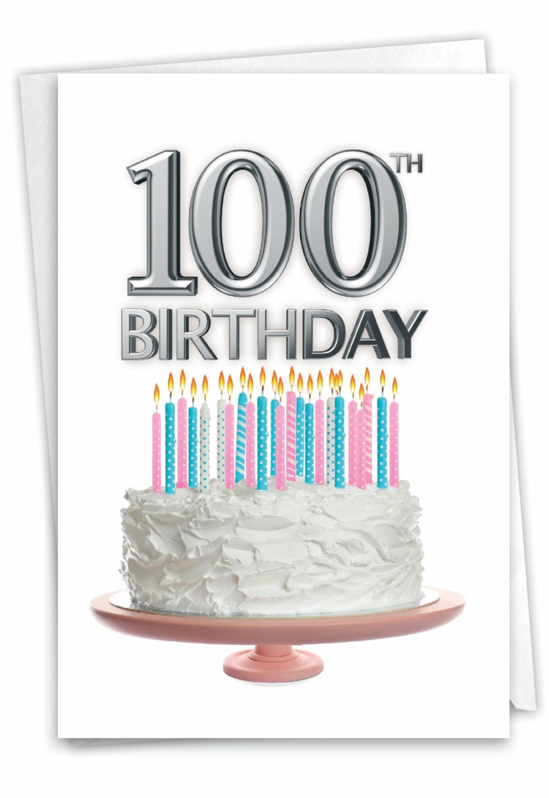 100th Milestone Birthday Paper Card W/ Envelope (1 Card) Big Day ...