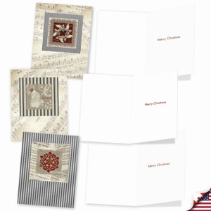 10 Assorted Christmas Notes Bulk Set 4 X 5.12 Inch With Envelopes (10 ...