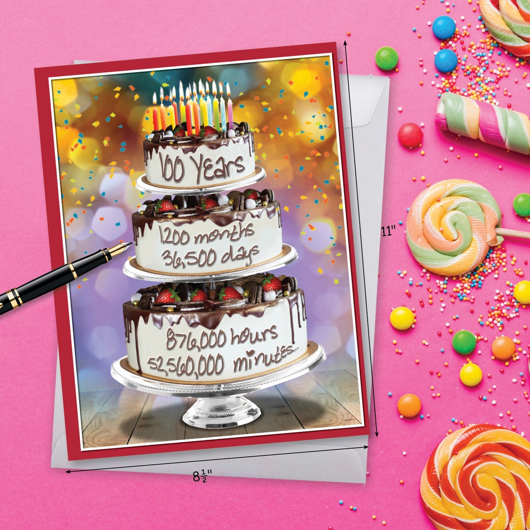 Jumbo Hysterical 100th Milestone Birthday Greeting Card 8.5x11 Inch ...