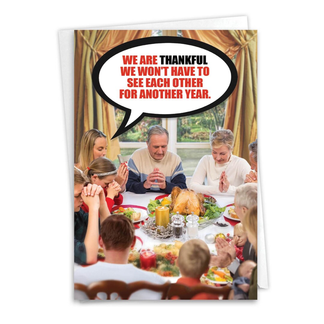 Thanksgiving Greeting Card W/ Envelope (1 Card) Thankful Family ...