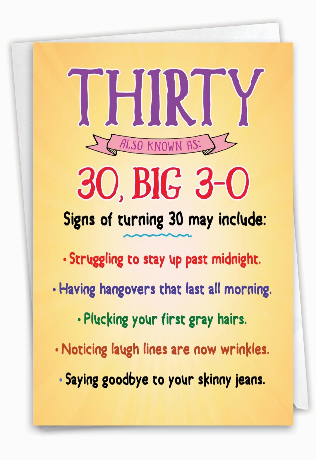 Hysterical 30th Milestone Birthday Greeting Card With 5 X 7 Inch ...