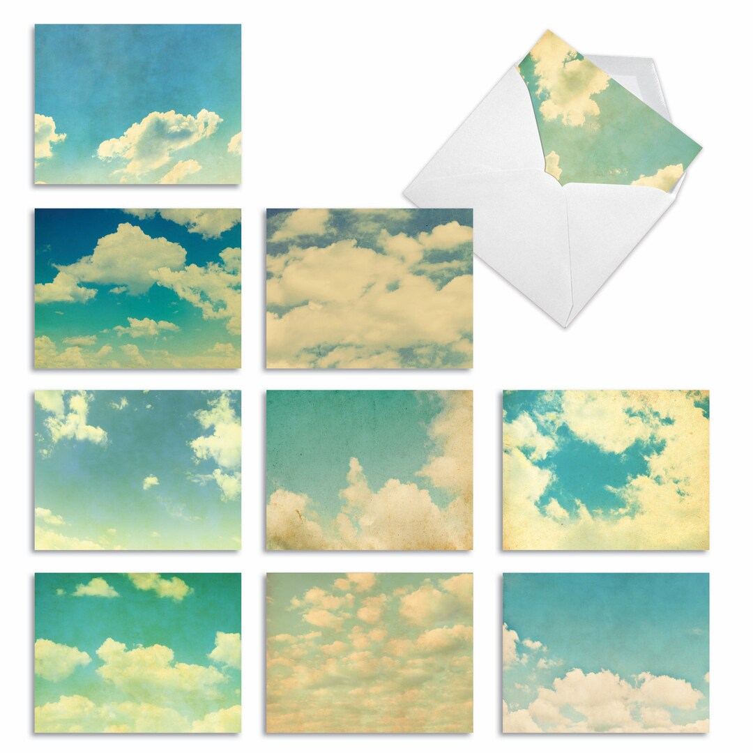 10 Assorted Blank All Occasions Note Cards Bulk Set 4 X 5.12 Inch With ...