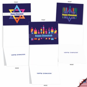 20 Assorted Chanukah Note Cards Set 4x5.12" W/ Envelopes (10 Designs, 2 ...