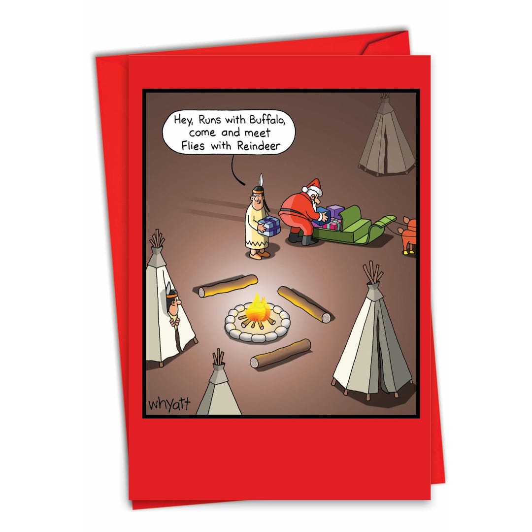 Funny Christmas Paper Card With Envelope - Merry Christmas Holiday Meet ...