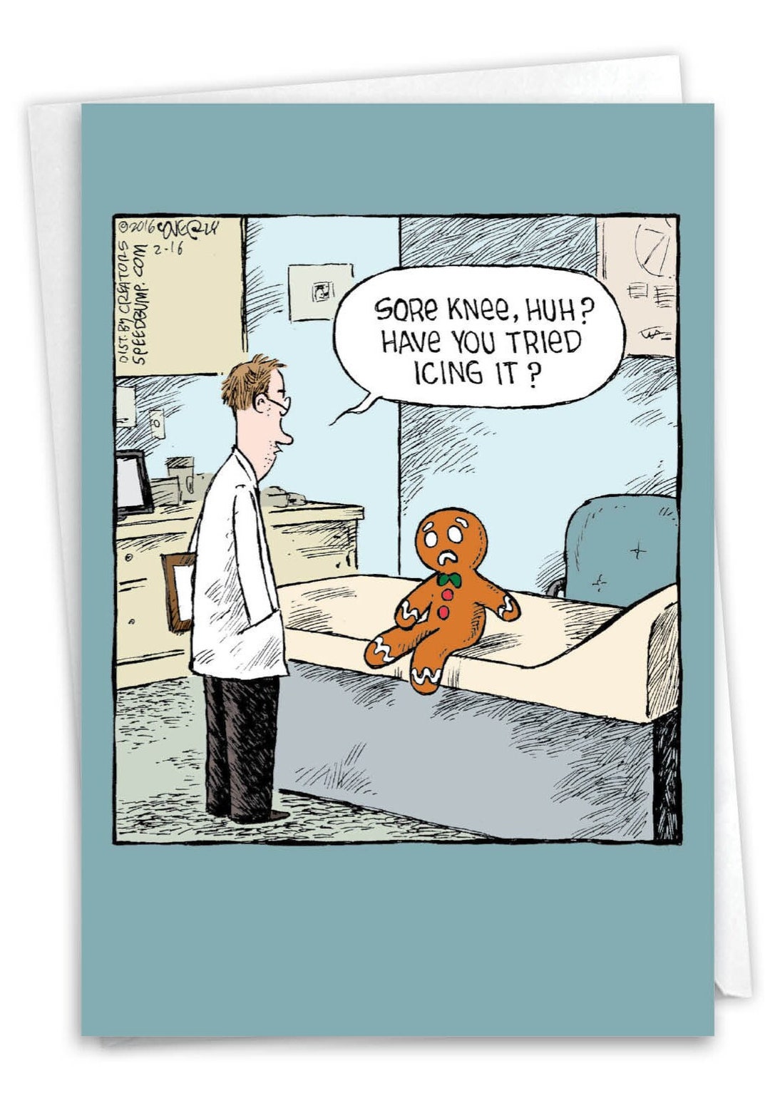 Funny Get Well Greeting Card With Envelope (1 Card) Sore Gingerbread ...