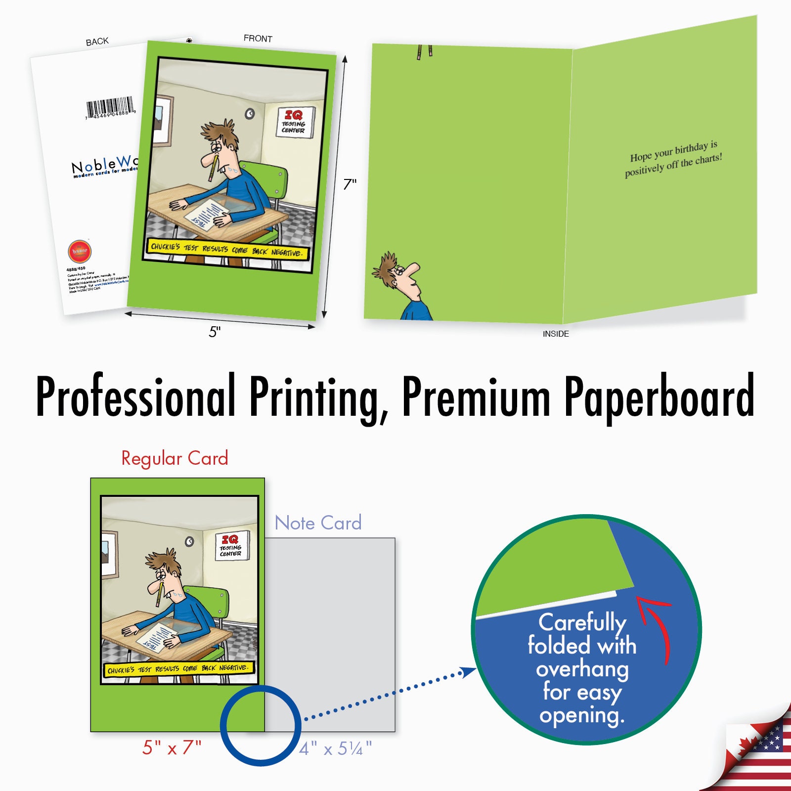 Funny Birthday Greeting Card With Envelope - Bday IQ Test Results , for ...