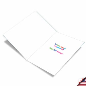 Jumbo 25th Milestone Birthday Greeting Card 8.5 X 11 Inch With Envelope ...