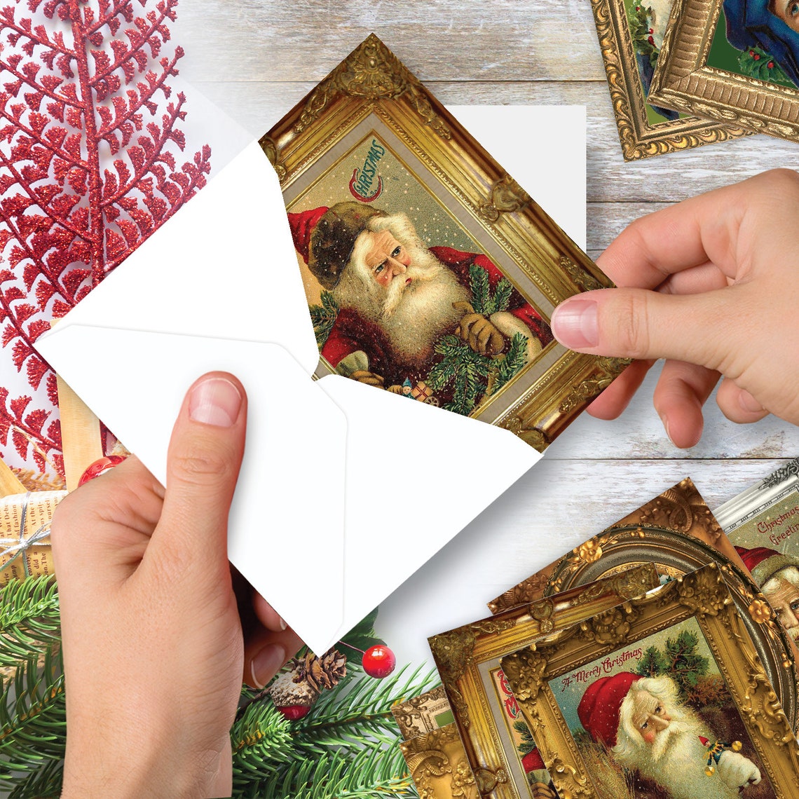 10 Assorted Christmas Notecards Pack Set 4 X 5.12 Inch With - Etsy