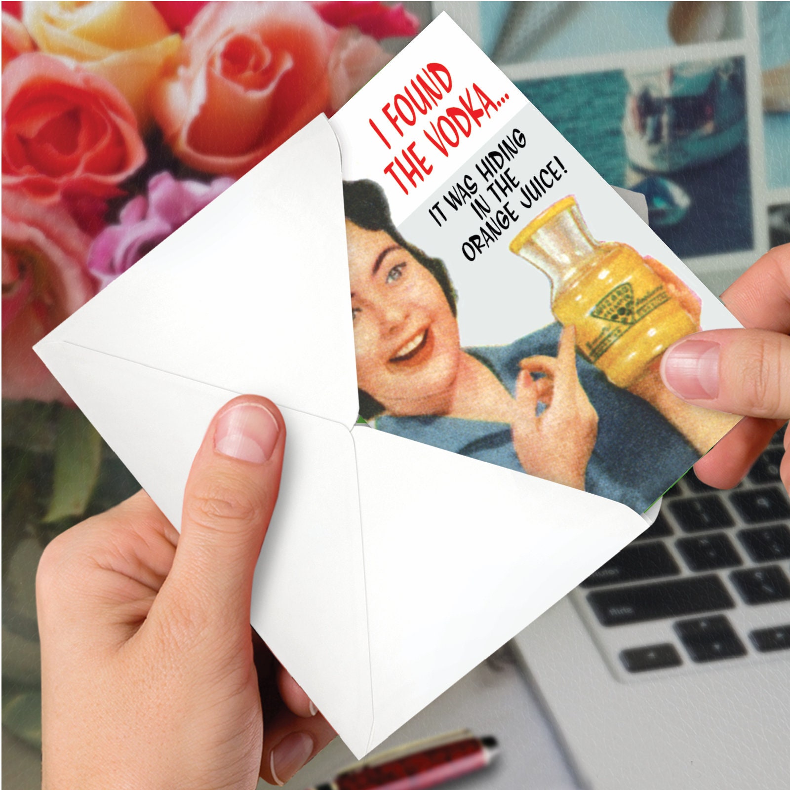 Vodka Hiding Birthday- Funny Birthday Card With Envelope for Him or Her ...