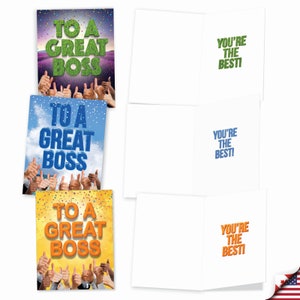 20 Assorted Bosss Day Notecards Bulk Pack (boss) 4 X 5.12 Inch With ...