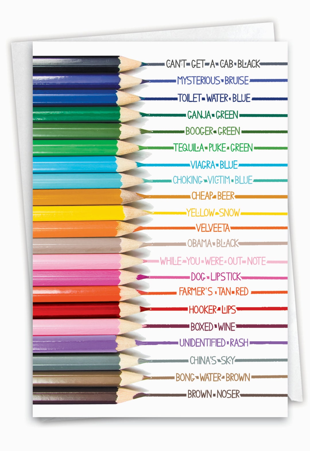 Funny Birthday Greeting Card With Envelope Bday Color Pencils Lite ...