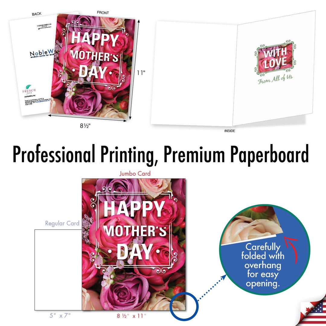 Jumbo Mother's Day Greeting Card 8.5 X 11 Inch W/ Envelope 1 Pack Large ...