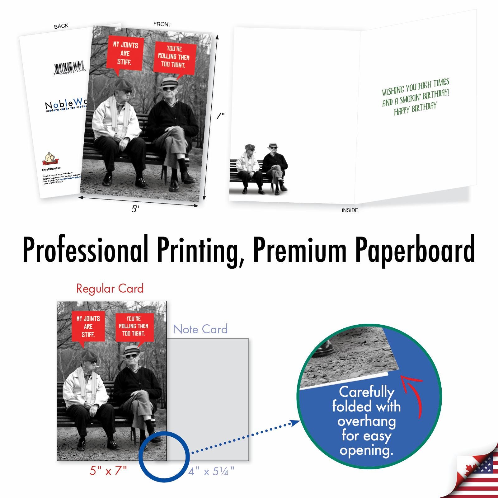 Funny Birthday Greeting Card W/ Envelope (1 Card) Bday Men Stiff Joints ...