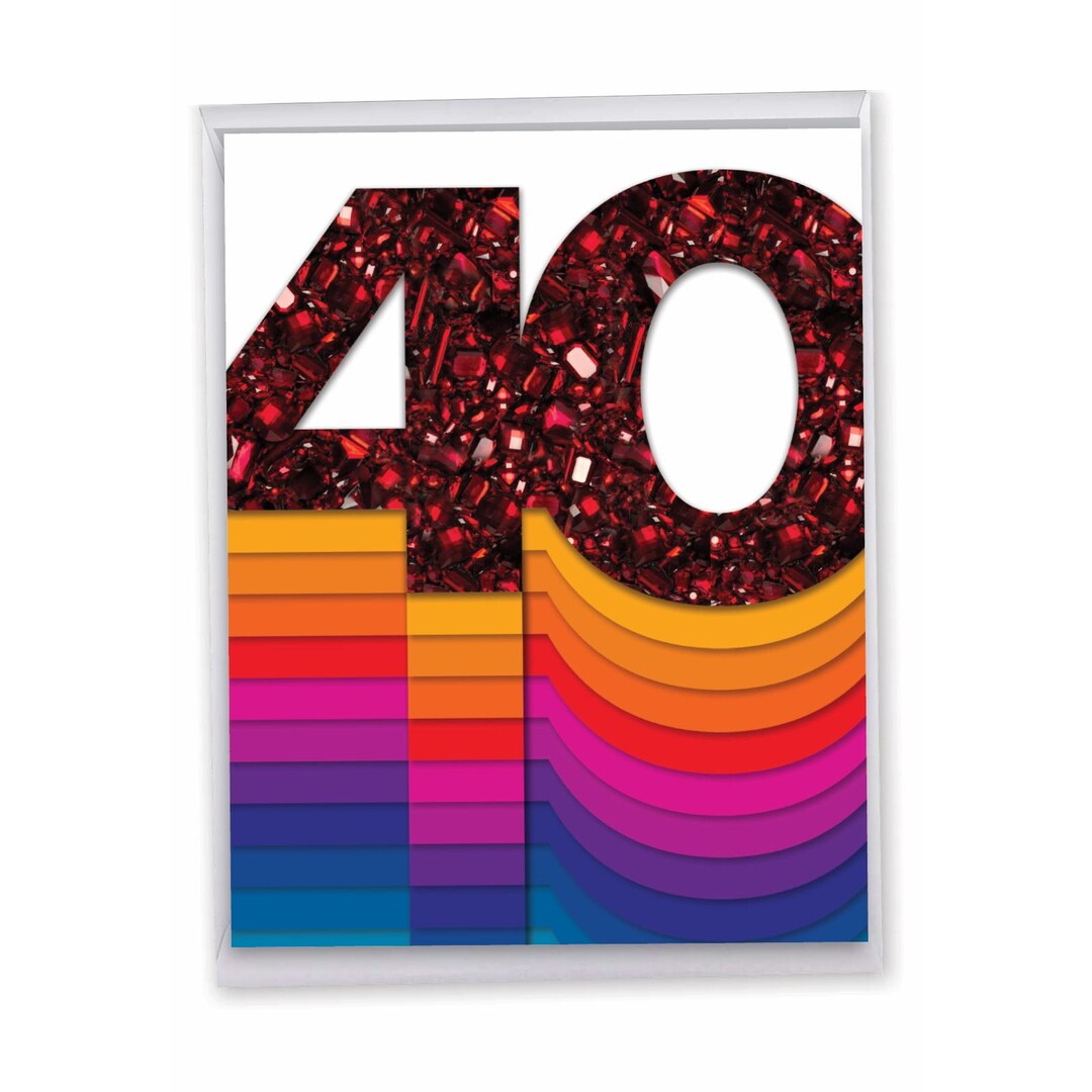 The Best Card Company Jumbo 40th Milestone Birthday Greeting Card 8.5 X ...