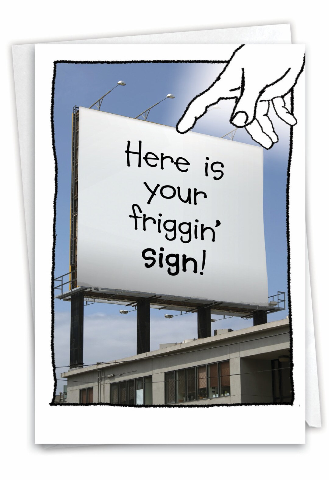 Friggin Sign Birthday- Funny Birthday Card With Envelope for Him or Her ...