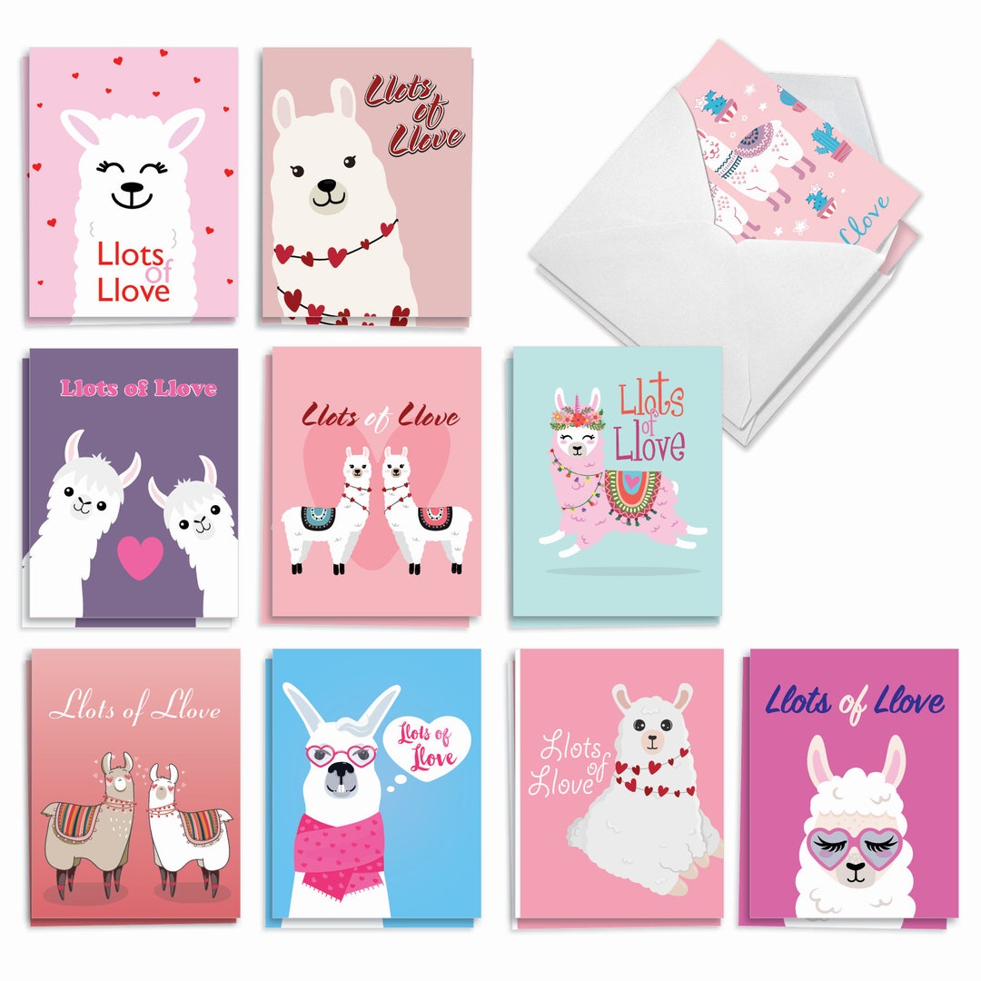 20 Assorted Valentine's Day Note Cards Set 4x5.12" W/ Envelopes (10 ...