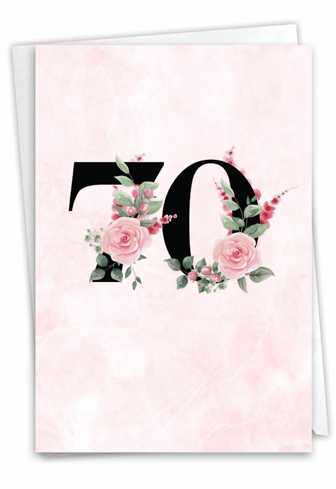 70th Milestone Birthday Paper Card With 5 X 7 Inch Envelope (1 Card ...