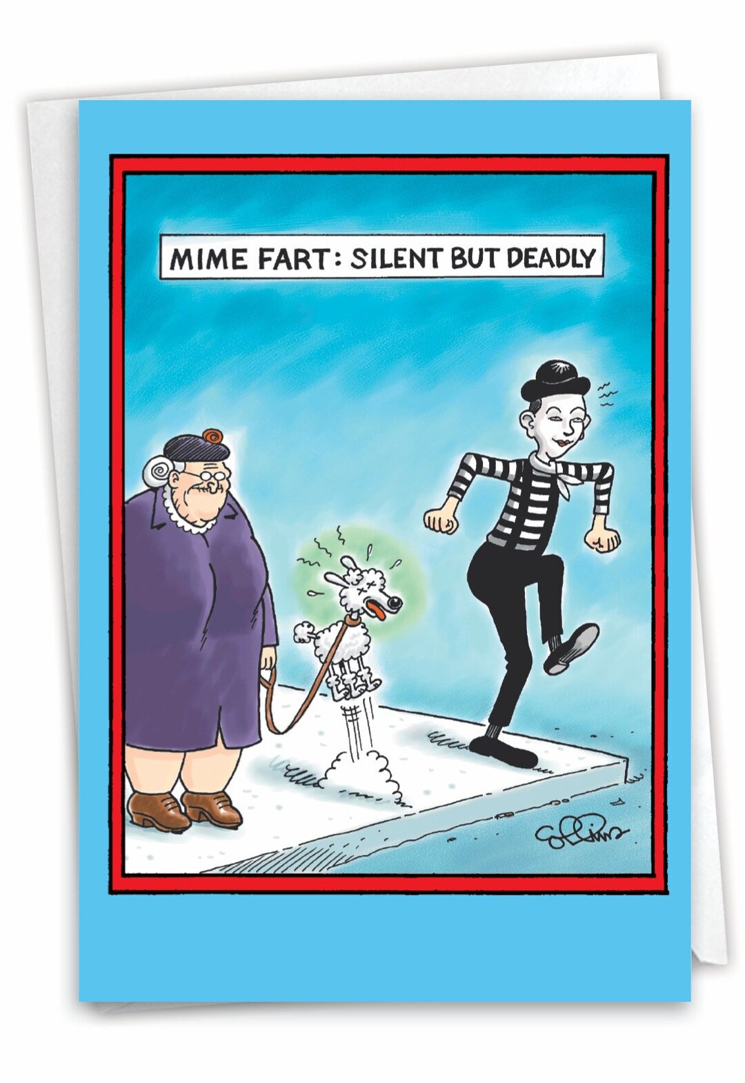 Funny Birthday Greeting Card With Envelope - Bday Mime Fart , for Him ...