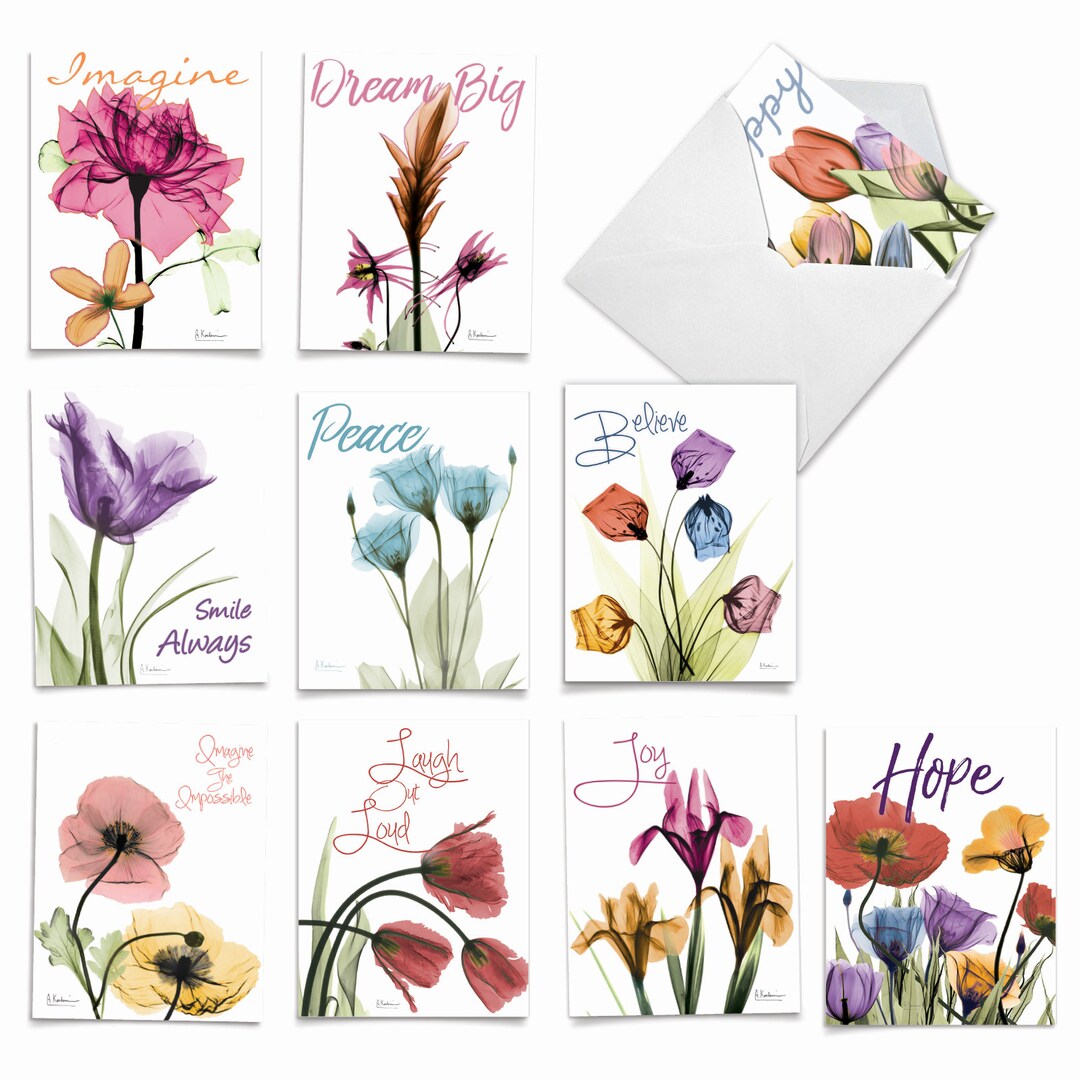 10 Assorted Blank Note Cards Bulk Bulk Pack 4 X 5.12 Inch With ...