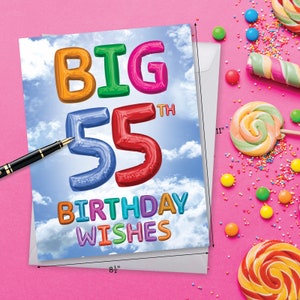 Extra Large 55th Milestone Birthday Greeting Card (from Us) 8.5 X 11 ...
