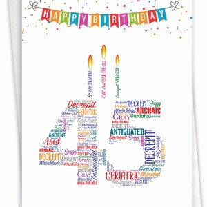 45th Milestone Birthday Paper Card With 5 X 7 Inch Envelope (1 Card ...