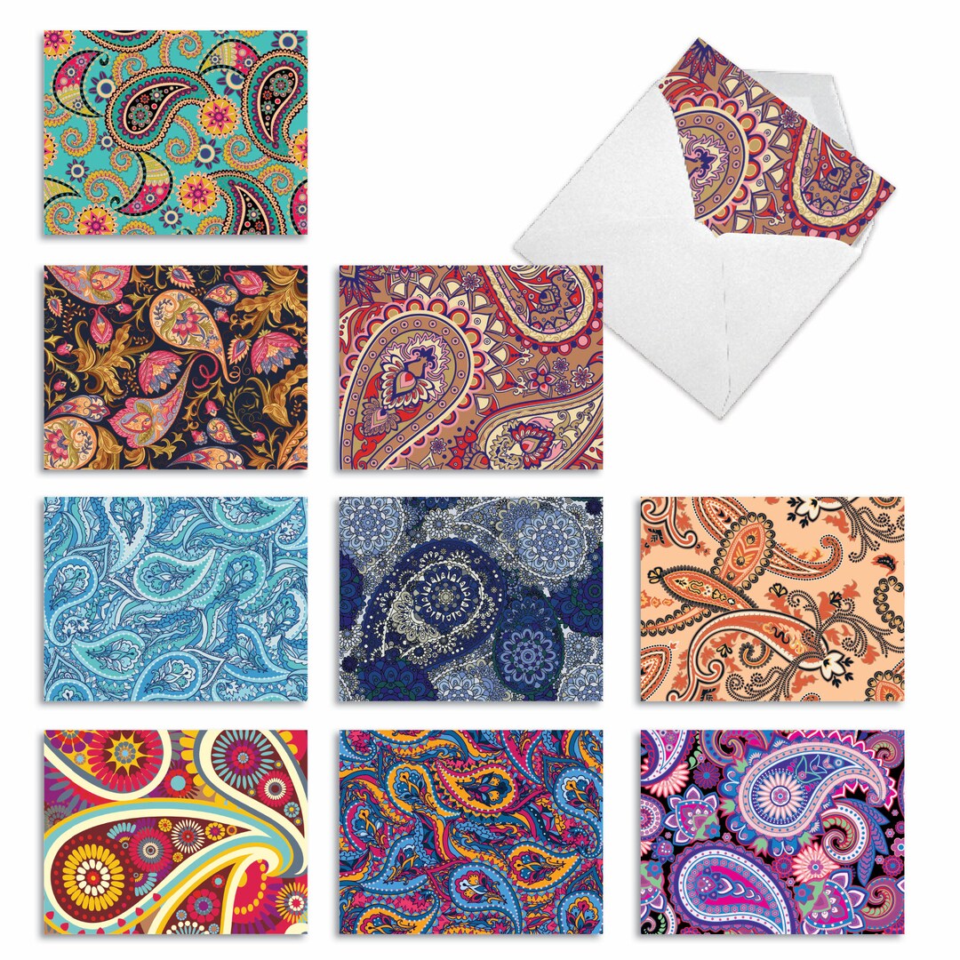 10 Assorted Blank Notecards Set 4 X 5.12 Inch With Envelopes (10 Designs, 1 Each) CRAZY FOR ...