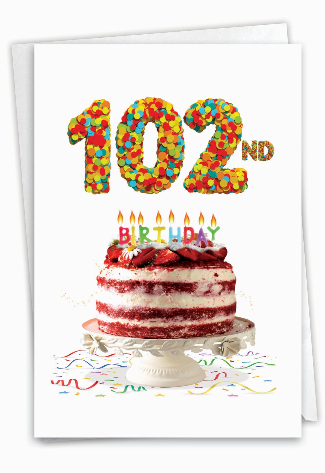 102th Milestone Birthday Greeting Card With 5 X 7 Inch - Etsy