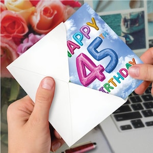 Nobleworks 45th Milestone Birthday Greeting Card With 5 X 7 Inch ...