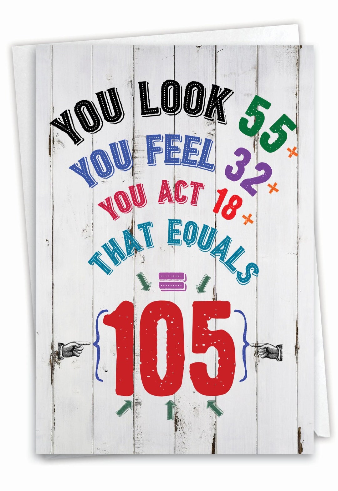 Funny 105th Milestone Birthday Greeting Card With 5 X 7 Inch Envelope ...